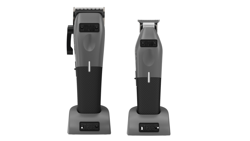 TPOB PLAY Gun Metal Grey Clipper & Trimmer Bundle — WB Barber Supply
