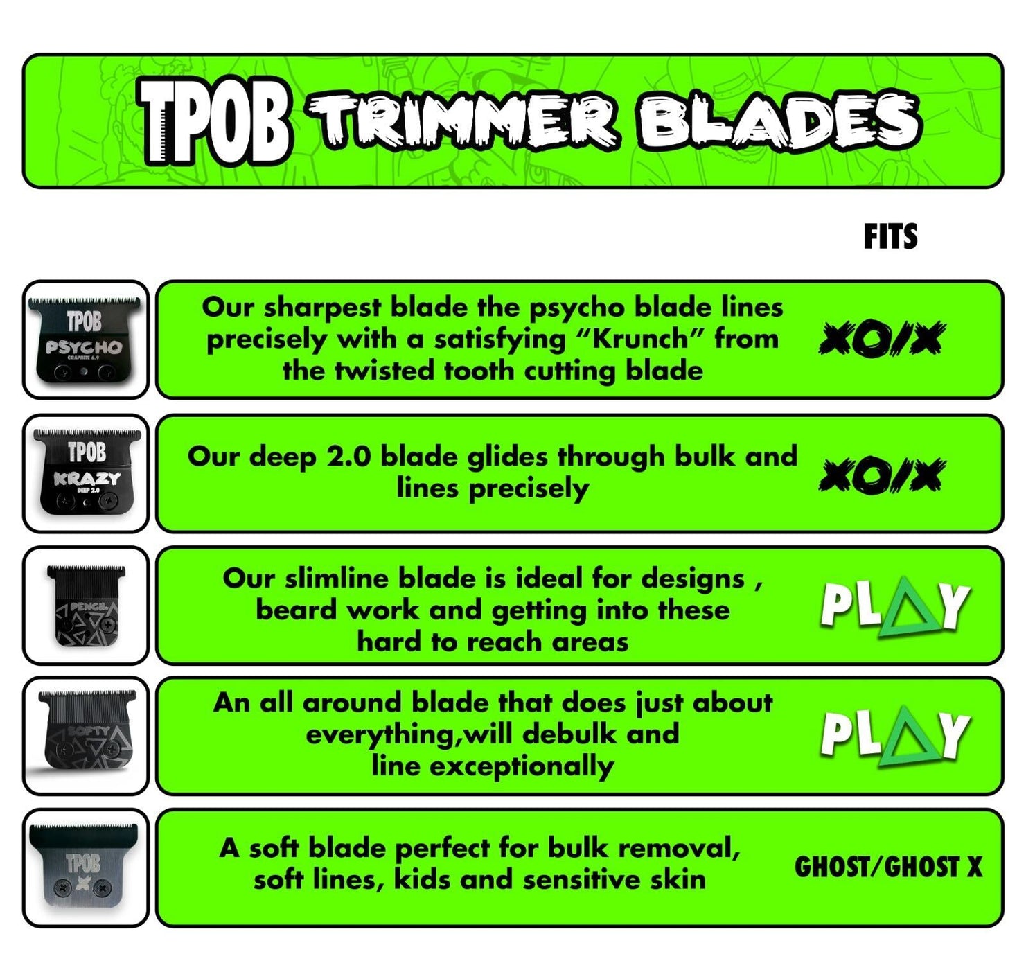 TPOB PSYCHO Graphene Blade With KRUNCH Cutter — WB Barber Supply