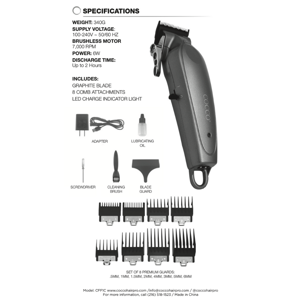 Cocco Pro All Metal Dual Voltage BLDC Digital Gap CLIPPER (Black, Gold ...