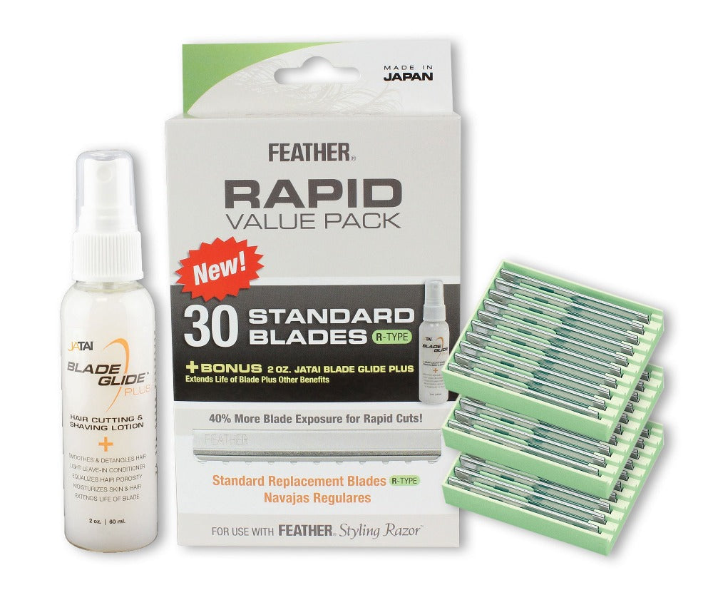 Feather Styling Razor Standard R-Type Blades Rapid Value Pack — WB ...