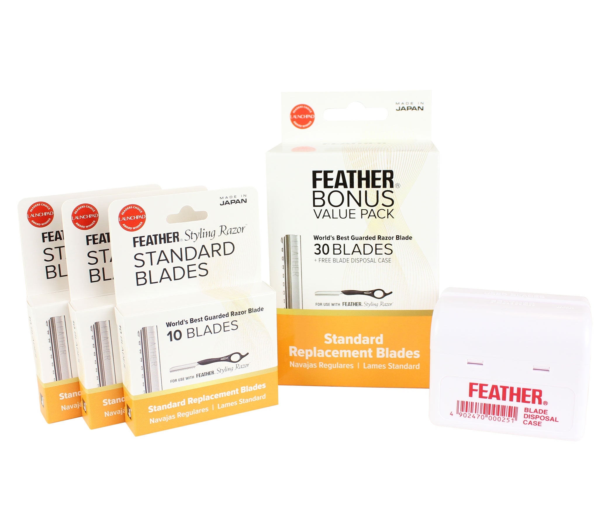 Feather Styling Razor Standard Blades Bonus Value Pack — WB Barber Supply